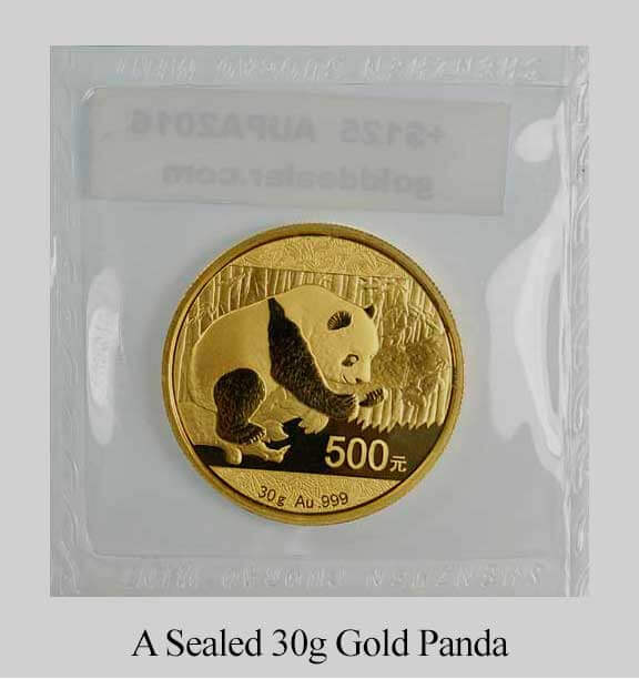 Chinese Gold Panda 30g: Beautiful Pure Gold Coins - In Stock