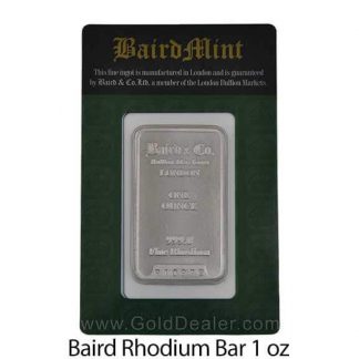 Rhodium Bars: Best Prices & Free Shipping At GoldDealer.com