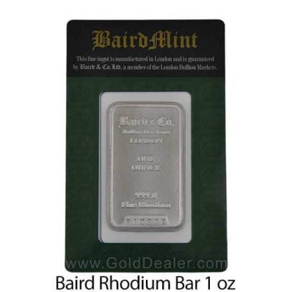 Rhodium Bars: Best Prices & Free Shipping At GoldDealer.com
