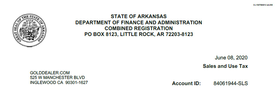 Arkansas State Tax - GoldDealer.com