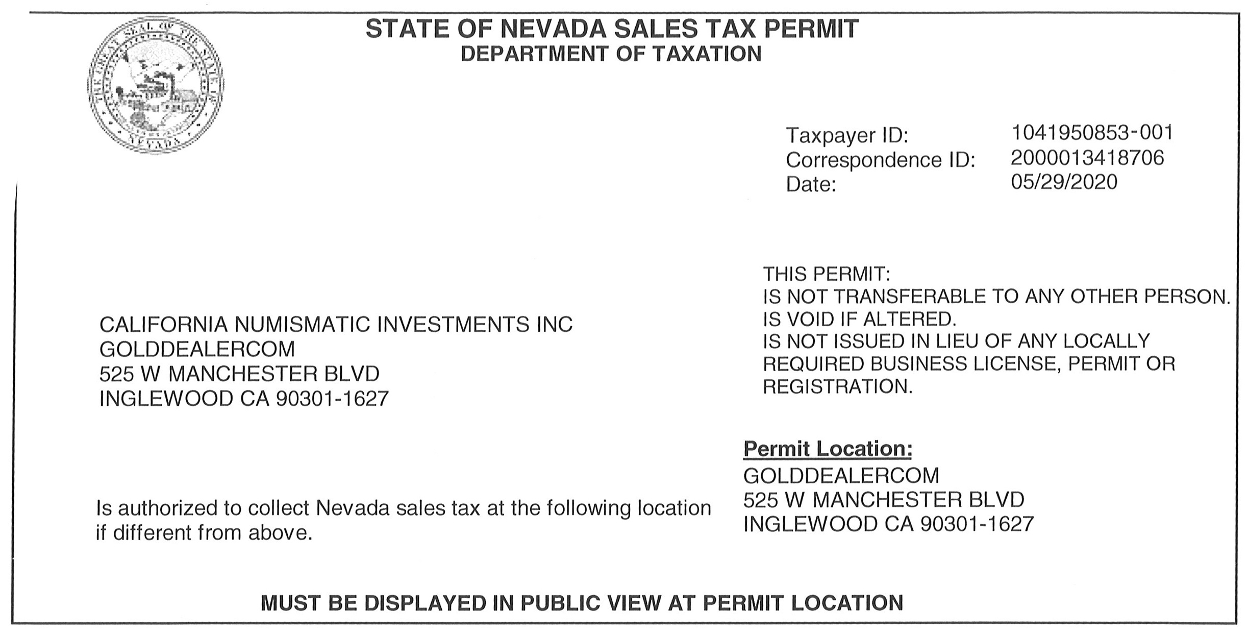 Nevada Resale Certificate Sales Tax Nevada Resale Certificate Sales Tax
